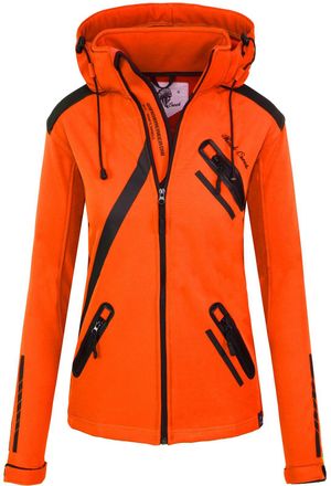 Rock Creek Damen Softshell Jacke Übergangs Jacke Windbreaker Regenjacke Damenjacken Outdoorjacke Windjacke D-371 Orange XXXL