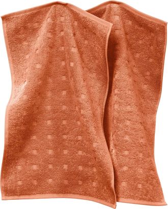 Möve Gästetuch Quadretti 2er-Pack Walk-Frottier Terracotta Größe 30x50 cm