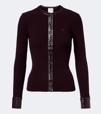 Courr&egrave;ges Courr&egrave;ges Cardigan en maille c&ocirc;tel&eacute;e