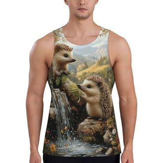 Generic D&eacute;bardeur respirant &agrave; s&eacute;chage rapide sans manches pour homme pour entra&icirc;nement &agrave; la plage S &agrave; 4XL, H&eacute;risson mignon 3, XXL