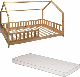 Atmosphera Atmosphera - Lit Cabane Enfant Bosco 90 x 190 cm Avec matelas (Fabrication Europ&eacute;enne)