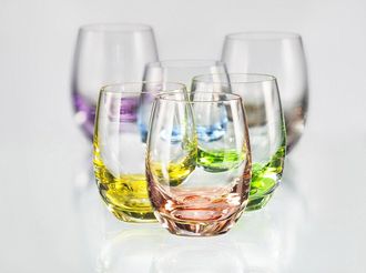 Bohemia Design Kristall Gläser Model Rainbow 6er Set (Schnapsgläser 6 x 60 ml)