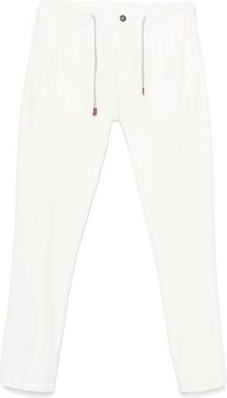 Eleventy Homme, Pantalons, Blanc, Taille: W30 Pantalon en m&eacute;lange de coton &agrave; cordon de serrage