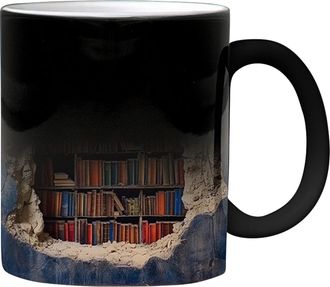 Generico Kaffeetasse mit, Farbwechsel-Kaffeetassen, Teetasse, Espressotasse, -B&uuml;cherregal, Keramikbecher, Farbwechsel, Dekoration A