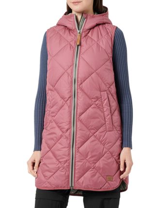 Camel Active Damen Longweste mit Kapuze aus recyceltem Polyester Rot-Braun, womenswear-34