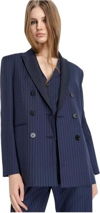 Ga&euml;lle Paris Femme, Vestes, Bleu, Taille: 34 FR Veste Longue Crois&eacute;e Ajust&eacute;e