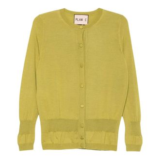 Plan C Plan C - Cardigan en soie et laine - Femme - Pulls - Vert - Taille: 38 FR