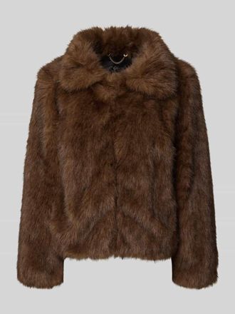 s.Oliver Black Label Boxy Fit Webpelzjacke mit Umlegekragen