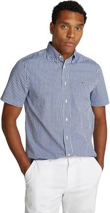 Tommy Hilfiger Chemise Homme Flex Poplin Check Manches Courtes, Multicolore (Wedge Blue/Check), XS
