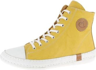 Andrea Conti Bottes en Cuir Femmes 0025902, Pointure:38 EU, La Couleur:Jaune