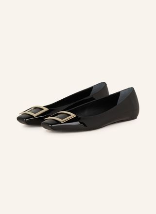 Roger Vivier Lackballerinas Trompette schwarz
