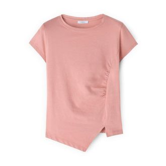 Motivi Femme, Tops, Rose, Taille: 36 FR T-shirt avec drap&eacute; asym&eacute;trique sur le c&ocirc;t&eacute;