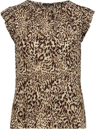 Zero Kurzarmshirt Damen mit Animalprint (1-tlg) Plissee