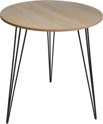 Meinposten Beistelltisch Couchtisch rund Holz Metall Tisch Nachttisch Holztisch 40 x 45 cm B-Ware