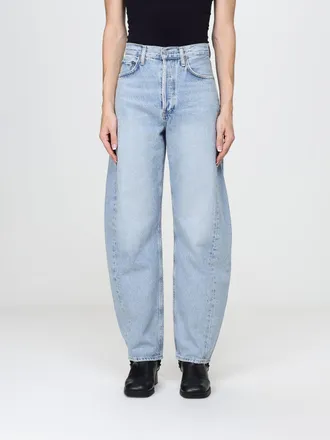 A Gold E Baggy-Jeans mit hoher Taille aus regenerativem Baumwolldenim mit f&uuml;nf Taschen