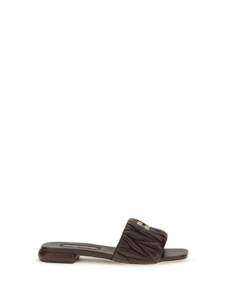 Miu Miu Womens Sandals Matelass&eacute; Nappa Leather Radica Calf