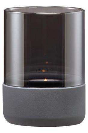 Blomus Windlicht Calma, Dunkelgrau, Glas, Stein, zylindrisch, 14 cm, Glaseinsatz, Dekoration, Windlichter & Laternen, Windlichter
