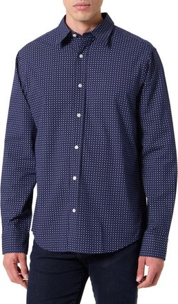 GANT Herren REG Micro Print Shirt Hemd, Blau, XL