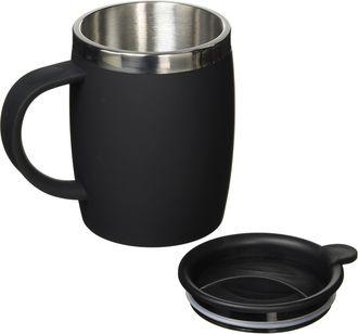 Thermocafé by Thermos 105102 Schreibtischbecher, Edelstahl/Kunststoff, Soft Touch, Schwarz, 14 x 9 x 12 cm, 1 Stück (1 Stück)