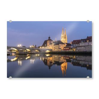 artboxONE Acrylglasbild 60x40 cm St&auml;dte Regensburg Bild hinter Acrylglas - Bild Regensburg Deutschland Donau