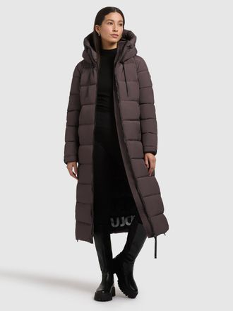 Khujo Steppmantel KHUJO DERIA4, Damen, Gr. XS, moody plum, 100% Polyester, unifarben, eingesetzt elastischer Bund mit Klettverschluss, M&auml;ntel Steppmantel, T