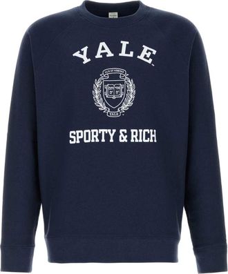Sporty & Rich Homme, Sweatshirts et sweats &agrave; capuche, Bleu, Taille: S SweaT-shirt &agrave; imprim&eacute; graphique