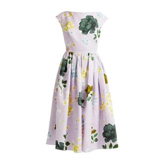 Erdem Blumiges lila Kleid mit V-Ausschnitt - - Dresses - Damen - Lila - 2XS