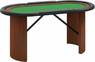 vidaXL Vidaxl - Table de poker 10 joueurs Vert 160x80x75 cm