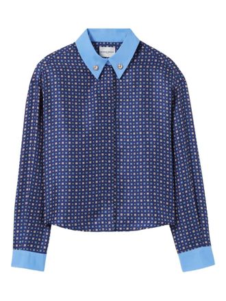 Claudie Pierlot T-Shirt aus Seide - Blau