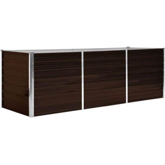 vidaXL Vidaxl - Lit sur&eacute;lev&eacute; de jardin Marron 240x80x77 cm Acier galvanis&eacute;