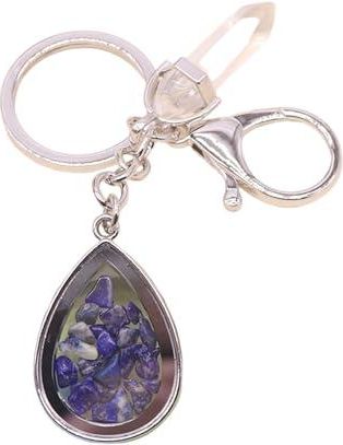 Generic Rdxanc Porte-cl&eacute;s avec photo en forme de coeur en pierre naturelle et cristaux multicolores pour une expression individuelle et un cadeau danniversair