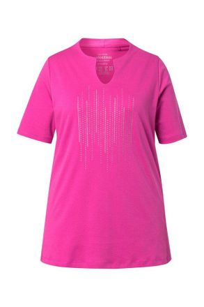 Ulla Popken T-Shirt T-Shirt A-Linie Stehkragen Halbarm Pima Cotton