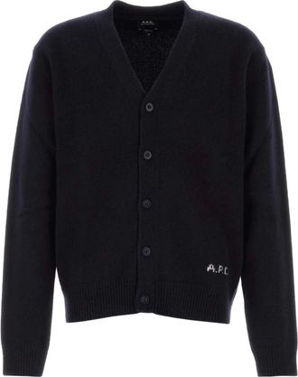 A.P.C. A.p.c., Homme, Pulls, Bleu, Taille: XL Kevin Cardigan