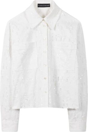 Luisa Cerano Femme, Blouses et Chemises, Blanc, Taille: 44 FR Cropped Cotton Jacket