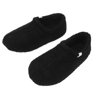 Valiclud Pantoufles en Peluche Noires pour Femmes Taille 38-39 Semelle Int&eacute;rieure en Mousse &agrave; M&eacute;moire de Forme Doublure Chaude en Fausse Fourrure Pantoufles DI