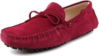 MGM-Joymod Mocassins confortables &agrave; lacets en daim pour homme - Rouge - rouge vin, 43 1/3 EU