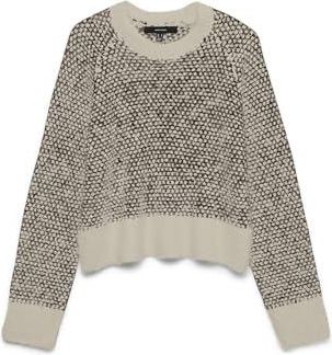 Vero Moda Vero Moda O-Neck Pullover Vmlovely Ls Pull Raglan à col Rond, Crème, XS Femme