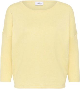 Saint Tropez Femme, Pulls, Jaune, Taille: 46 FR Maille ras du cou