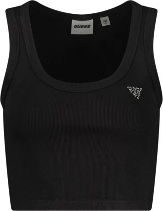 Guess Femme, Tops, Noir, Taille: 44 FR D&eacute;bardeur en maille c&ocirc;tel&eacute;e