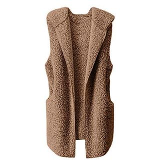 Generic Vestes en polaire pour femme - Double cardigan épais avec col montant - Gilet sans manches pour femme - Grande taille, Veste coupe-vent pour femme Kak