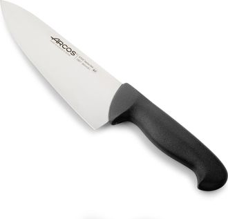 Arcos Chefmesser mit Nitrum Edelstahlklinge 20 cm - Professionelles Mehrzweck-K&uuml;chenmesser mit ergonomischem Griff aus Polypropylen - Schwarz, Serie 2900