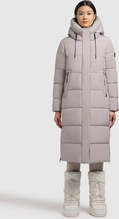 Khujo Steppmantel KHUJO VELIA, Damen, Gr. XXL, blizzard grau, 100% Polyester, unifarben, eingesetzt elastischer Bund mit Windstopper, M&auml;ntel Steppmantel, To