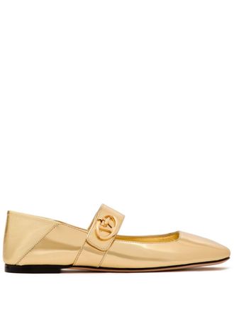 Valentino Garavani ballerines Locker &agrave; boucle - Or