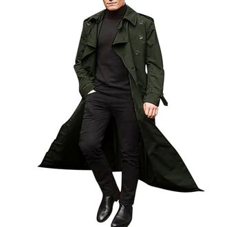 Generic Manteau dhiver à double boutonnage pour homme - Trench chaud pour lautomne et lhiver - Manteau classique lourd - Manteau académique britannique pour a
