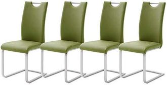 Robas Lund Esszimmerstühle 4er Set Grün-Olive Schwingstuhl-Set, Stuhl bis 120 kg belastbar