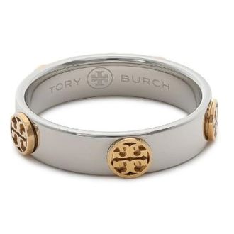 Tory Burch Femme, Accessoires, Gris, Taille: 47 MM Miller Stud Ring
