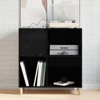 vidaXL Armoire &agrave; disques Noir Ch&ecirc;ne 84,5x38x89 cm Bois ding&eacute;nierie Vidaxl
