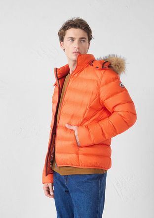 Jott Doudoune courte &agrave; capuche Rouge feu Prestige - Taille M