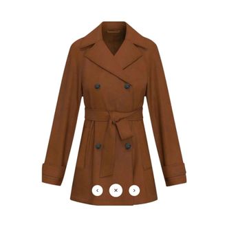 Marella Femme, Manteaux, Brun, Taille: 40 FR Manteau crois&eacute; ceintur&eacute;
