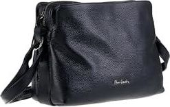 Pierre Cardin Sac &agrave; bandouli&egrave;re pour femme en cuir v&eacute;ritable Made in Italy 30 x 23 x 13 cm 1980, Noir, Taille unique
